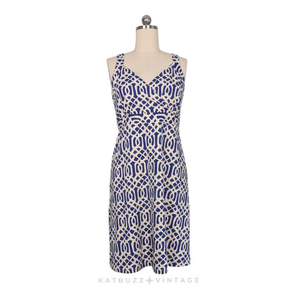 J. McLaughlin | Dresses | J Mclaughlin Mini Dress M Blue Cream Catlina ...